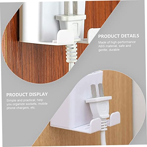 Levemolo 2pcs Holder for Plug Mount Dock Phone White Charging Bedroom Practical Power Hanging Kitchen Pocket Organizer Stands Socket Universal Professional Adhesive Control Cell Stand