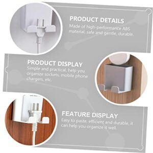 Levemolo 2pcs Holder for Plug Mount Dock Phone White Charging Bedroom Practical Power Hanging Kitchen Pocket Organizer Stands Socket Universal Professional Adhesive Control Cell Stand