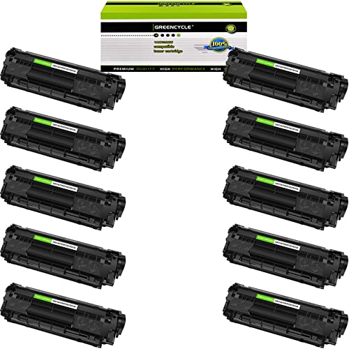 greencycle Compatible Toner Cartridge Replacement for HP 12A Q2612A Work with Laser Jet 1012 1022 1020 1018 1022N 1010 3015 3050 3030 3052 3055 M1319F Printer (Black, 10-Pack)