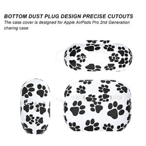 AGAOSH for Airpods Pro 2nd/1st Generation Case Cover with Keychain,Cute Paw Print Soft Silicone Skin Cover Protective Case for New Apple Airpods Pro Gen 2 Case 2022 Charging Case[Front LED Visible]