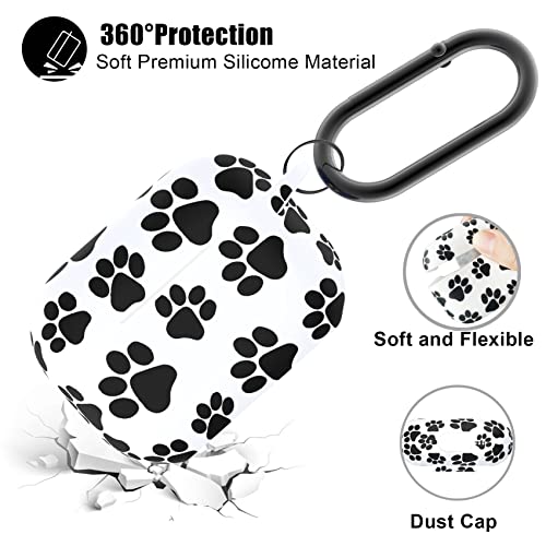 AGAOSH for Airpods Pro 2nd/1st Generation Case Cover with Keychain,Cute Paw Print Soft Silicone Skin Cover Protective Case for New Apple Airpods Pro Gen 2 Case 2022 Charging Case[Front LED Visible]