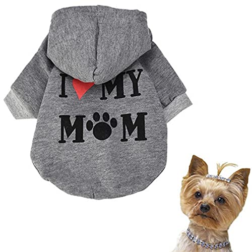 Dog Sweaters for Dogs Girl Medium Hoodie Tops Cotton Blend Letter Pattern Hood Party Sweatshirts Warm Custume for Small Dogs Coat