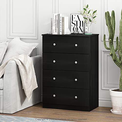 Furinno Tidur Simple Design Dresser, 4-Tier Knob, Americano