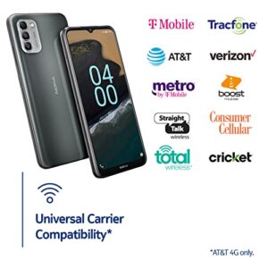 Nokia G400 5G | Verizon, AT&T, T-Mobile | Android 12 | Unlocked Smartphone | 3-Day Battery | US Version | 4/64GB | 6.58-Inch Screen | 48MP Triple Camera | Meteor Grey (Renewed)