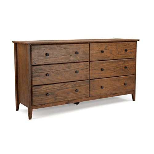 Grain Wood Furniture Greenport 6-Drawer Dresser, Brushed Walnut