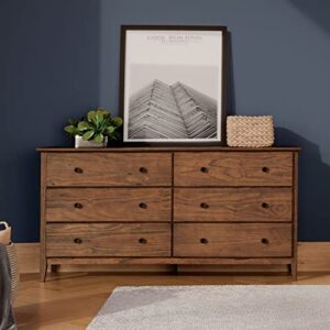 Grain Wood Furniture Greenport 6-Drawer Dresser, Brushed Walnut