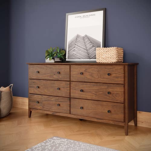 Grain Wood Furniture Greenport 6-Drawer Dresser, Brushed Walnut