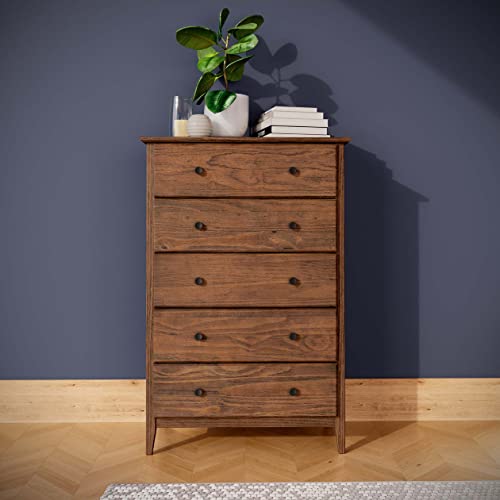 Grain Wood Furniture Greenport 5-Drawer Chest, Brushed Walnut