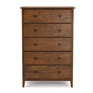 Grain Wood Furniture Greenport 5-Drawer Chest, Brushed Walnut