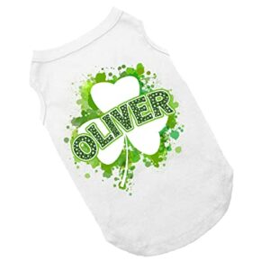 Lucky Clover Personalized Dog Shirt, Cute St. Patrick's Day Dog Shirt, Green Clover St. Patty's Day Shirt for Dogs, St. Patrick's Day Shirt for Dogs, Clothes for Pets (XXS- 2-4 lbs)