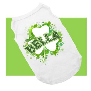 Lucky Clover Personalized Dog Shirt, Cute St. Patrick's Day Dog Shirt, Green Clover St. Patty's Day Shirt for Dogs, St. Patrick's Day Shirt for Dogs, Clothes for Pets (XXS- 2-4 lbs)