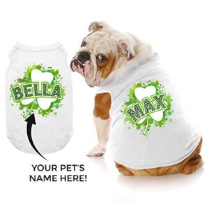 Lucky Clover Personalized Dog Shirt, Cute St. Patrick's Day Dog Shirt, Green Clover St. Patty's Day Shirt for Dogs, St. Patrick's Day Shirt for Dogs, Clothes for Pets (XXS- 2-4 lbs)