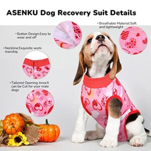 ASENKU Valentine's Day Dog Onesie Pet Pajamas, Dogs Recovery Suit for Dogs Cats After Surgery, Dog Pajamas Outfit Bodysuit for Small Medium Large Dog Cat Costume (Valentine's Day, 2XL)