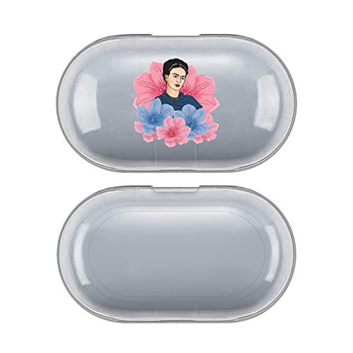 Head Case Designs Officially Licensed Frida Kahlo Floral Portraits Clear Hard Crystal Cover Compatible with Samsung Galaxy Buds/Buds Plus