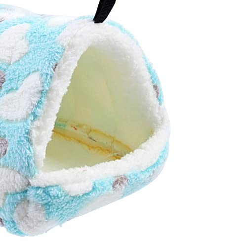 Winter Warm Bird Hammock,Bird Cage Plush Hamster Hammock for Sleeping Playing Warm Hanging Pet Accessory(S,Coffee)