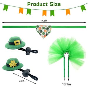 Vehomy 4Pcs Saint Patrick's Day Bearded Dragon Hats Tutu Skirt Outfit Lizard Bowler Hat with Shamrock Décor Small Pet St Patrick's Day Tutu Accessories Costume for Lizard Hamster Leopard Gecko