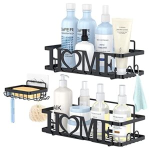 nisuam shower caddy, shower organizer h-o-m-e adhesive shower shelves accessories, 3 pack rustproof shower shelf for inside shower, no drilling bathroom organization and storage shower rack