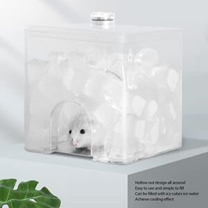 VINGVO Summer Cool Hamster, Effective Cooling Hamster Hideout High Compact Transparent PS Hollow Design for Small Animals for Home