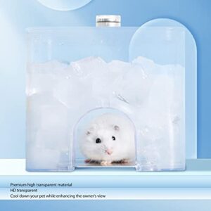 VINGVO Summer Cool Hamster, Effective Cooling Hamster Hideout High Compact Transparent PS Hollow Design for Small Animals for Home