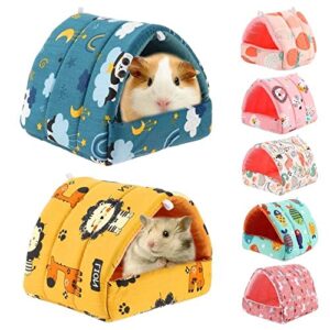 WEISHA Pet Nest 1PC Animal Sleeping Bed Cartoon Rat Hamster House Cotton Pad Cave Hamster Hammock Mini Guinea Pig Hanging Cage House Pet Supplies(M-6)