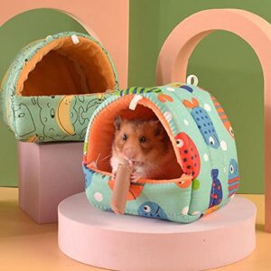 WEISHA Pet Nest 1PC Animal Sleeping Bed Cartoon Rat Hamster House Cotton Pad Cave Hamster Hammock Mini Guinea Pig Hanging Cage House Pet Supplies(M-6)