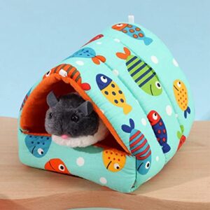 WEISHA Pet Nest 1PC Animal Sleeping Bed Cartoon Rat Hamster House Cotton Pad Cave Hamster Hammock Mini Guinea Pig Hanging Cage House Pet Supplies(M-6)