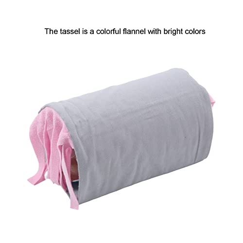 Hamster Tunnel, Hamster Tassel Tunnel Nesting Detachable Hideout Tube House for Guinea Pig Rabbit Small Animal(Pink)