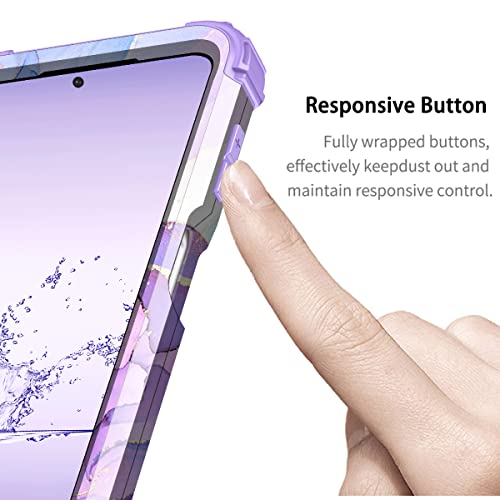 Hekodonk for Samsung Galaxy A14 5G Case,[Tempered Glass Screen Protector + Camera Lens Protector],Heavy Duty Shockproof Protection Hard Plastic+Silicone Rubber Hybrid Case for Galaxy 14 5G Purple