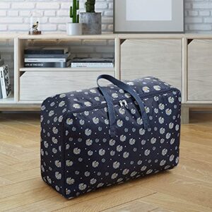 Large Capacity Reusable Storage Bags - Waterproof Washable Moving Bag Foldable Lightweight Travel Duffel Moving Bag with Strong Handles & Zippers - Underbed Organizer for Bedding