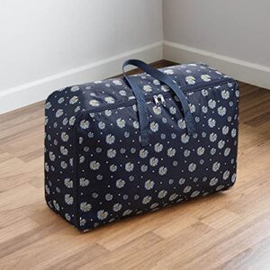 Large Capacity Reusable Storage Bags - Waterproof Washable Moving Bag Foldable Lightweight Travel Duffel Moving Bag with Strong Handles & Zippers - Underbed Organizer for Bedding