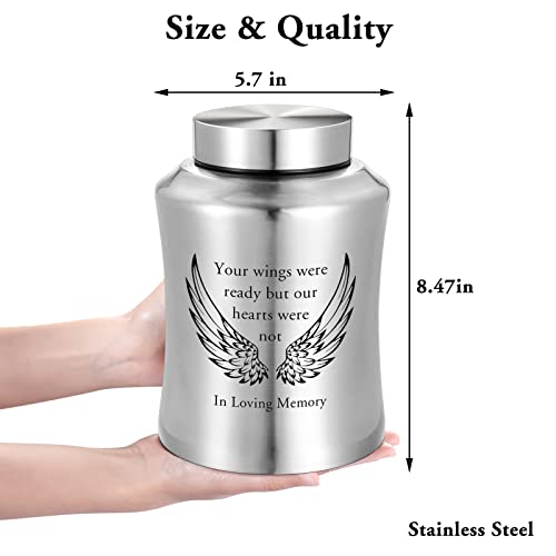 Urns for Ashes Decorative Urns for Adult Human Ashes Large Stainless Steel Cremation Urns for Human Ashes Up to 220 lbs