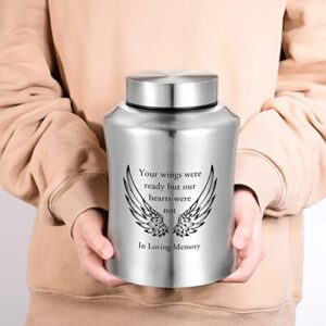 Urns for Ashes Decorative Urns for Adult Human Ashes Large Stainless Steel Cremation Urns for Human Ashes Up to 220 lbs