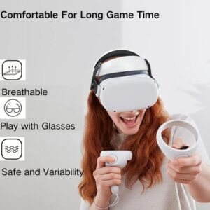 VR Facial Face Cover with Quest 2, Face Cushion Pad Compatible Facial Interface Bracket Foam Replacement with Two Face Covers & Facial Frame & Anti-Leakage Nose Pad & Lens Cover and Stick Caps