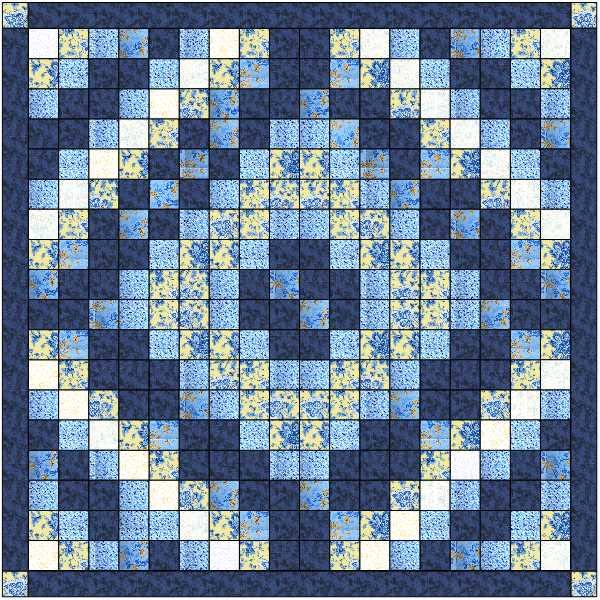 Material Maven Easy Quilt Kit Nine Patch French Country Scrappy Diamond/Precut/Ready to Sew!!