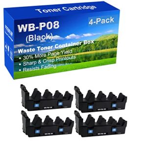 SINIYA 4-Pack Compatible High Capacity Bizhub C3300i, C3320i, C3350i, C4000i, C4050i Printer Waste Toner Container Box Replacement for Konica Minolta WB-P08 WBP08 ACDN0Y1 Toner Cartridge (Black)