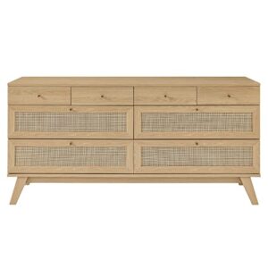 Modway Soma 8-Drawer Double Dresser in Oak