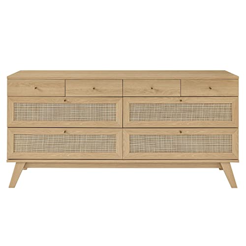 Modway Soma 8-Drawer Double Dresser in Oak