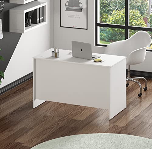 Fineboard, White Made in USA 47" Inch Home Office Desk Computer Writing Table, 47 Inch