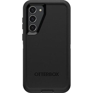 OtterBox Galaxy S23+ Defender Series Case - BLACK, rugged & durable, with port protection, includes holster clip kickstand