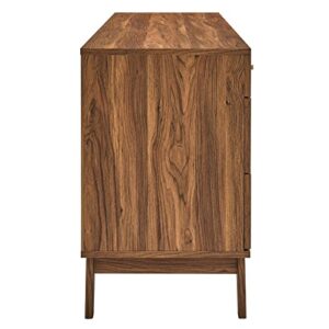 Modway Soma 8-Drawer Double Dresser in Walnut, 62 x 18.5 x 30