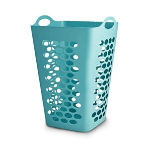 sedlav hamper, laundry basket plastic, teal. ideal hampers for laundry, closet, bedroom, bathroom, dirty clothes hamper, laundry organizer. laundry basket plastic, blue, 26 inch, clothes hamper