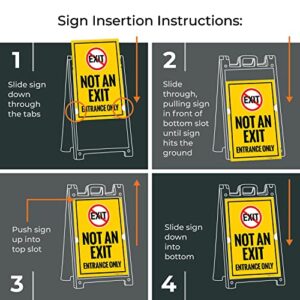 Enter Only   Not An Exit Entrance Only With No Exit Symbol  Sidewalk Sign Kit, 18x24 Inches, With A Frame Stand, Made in USA by Sigo Signs