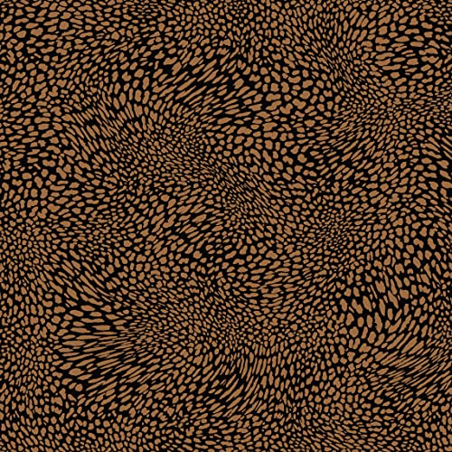 Texco Inc Venezia Poly Spandex Animal Skin/Cheetah Pattern/4-Way Stretch Prints Fabric/DIY Projects, Black Goldern Ochre 1 Yard