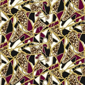 texco inc printed poly spandex animal skin pattern ity jersey knit 2-way stretch/swimwear, apparel, home/diy fabric, black burgundy 2 yards