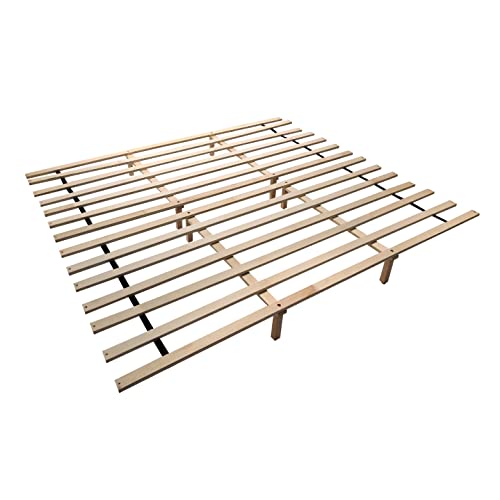 DG Casa King Size Wood Slat Support, 14 Slats, 2 Center Legs for Extra Support, Durable Wooden Bunkie Board/Slats for King Mattress, No Assembly Required