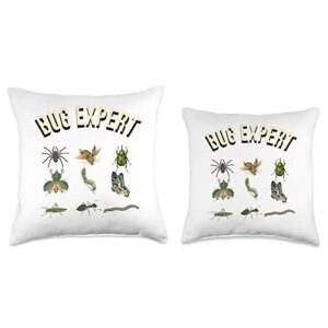 Zenifulmalas Cute Expert, Bug Lovers Design Throw Pillow, 18x18, Multicolor