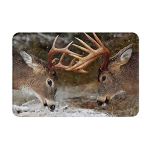 pauseboll deer moose bath rugs machine washable bathroom decor non-slip doormat water absorbent welcome mat for kitchen bedroom floors 16" x 24"