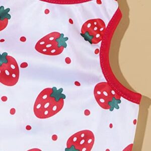 QWINEE Cute Dog Tank Top Fruit Strawberry Print Cat Puppy Shirt Breathable Lightweight Pet Vest Small Medium Large Dogs Cats Kitten Clothes Red B S