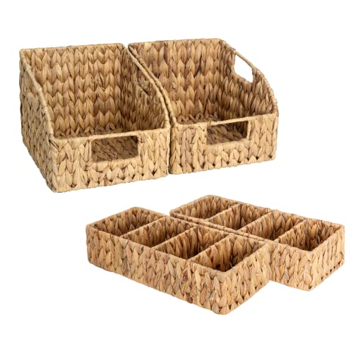 StorageWorks Water Hyacinth Wicker Baskets