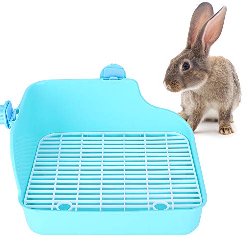 LIZEALUCKY Rabbit Litter Box Toilet, Plastic Square Cage Box Potty Trainer Corner Litter Bedding Box Pet Pan for Small Animals, Rabbits, Guinea Pigs, Chinchilla, Ferret, Galesaur, 11 x 8.7 x 5.9 in